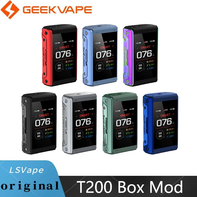 Original-Geekvape-T200-Box-Mod-200W-Dual-18650-Vape-Box-Mod-Electronic ...