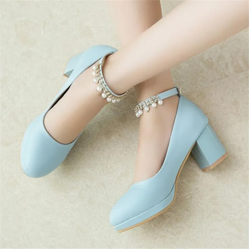 Blue High Heels With Diamonds