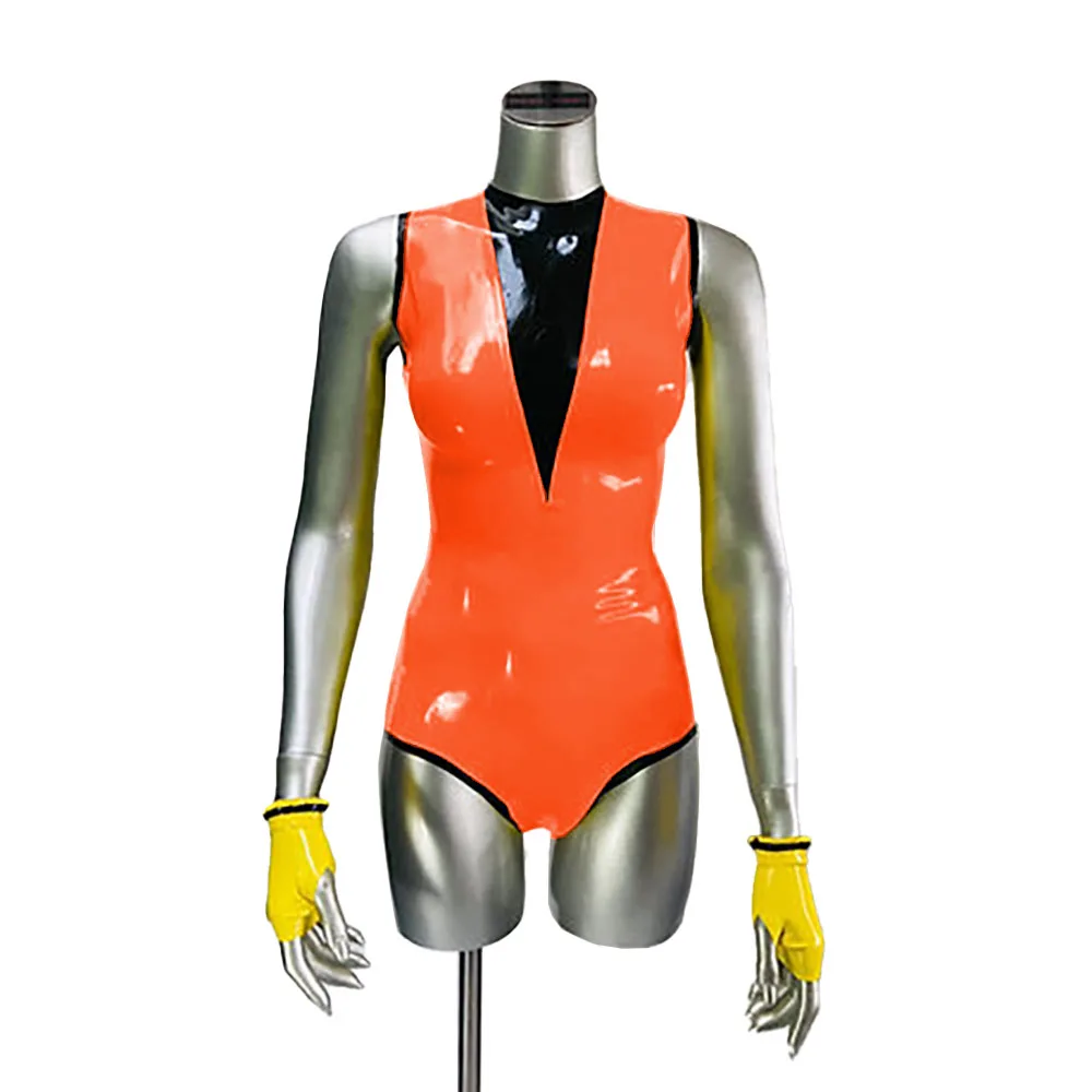 Women-s-Vinyl-PVC-Leather-Skinny-Bodysuits-O-neck-Sleeveless-Nightclub ...