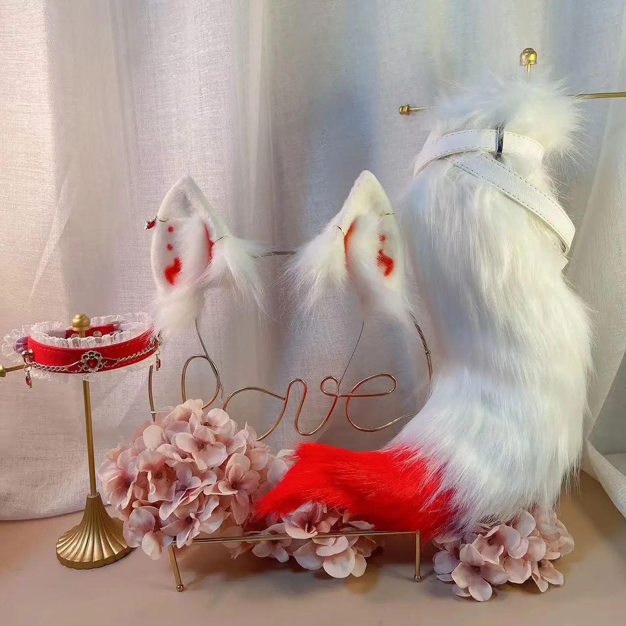 Gumiho pendientes hechos a mano con orejas de zorro, Lobo, bestia ...