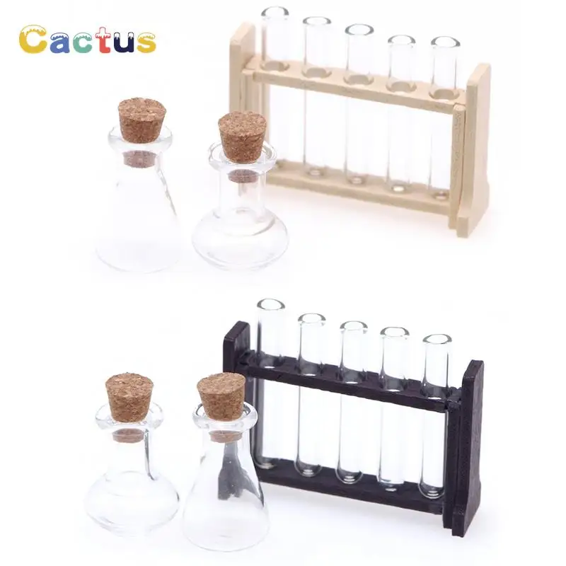 1Set-1-12-Dollhouse-Miniature-Test-Tube-Measuring-Cup-with-Rack ...