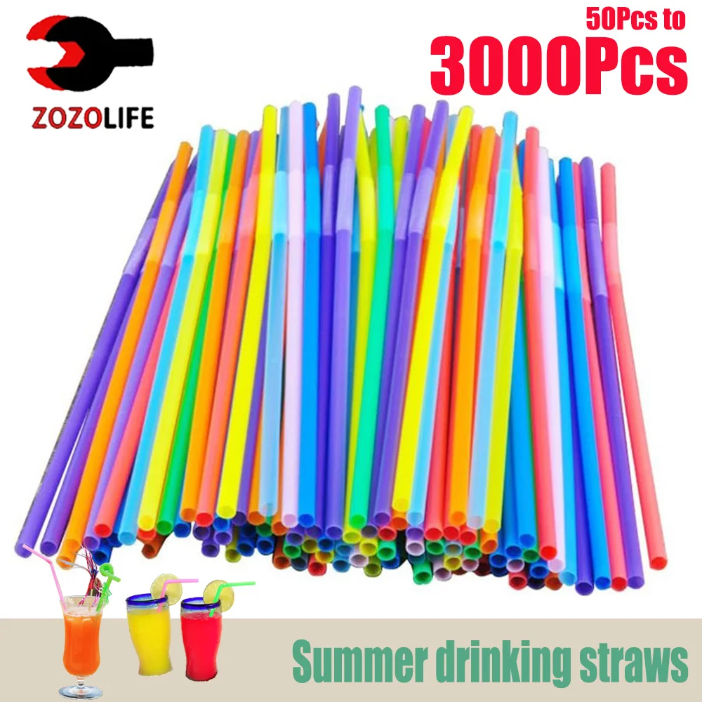 50-3000PCS-Colorful-Black-Drinking-Straws-cocktail-Straw-Bar-Party ...