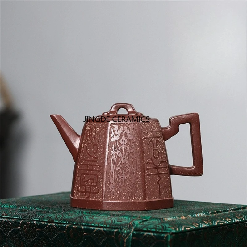 Chinese Style Yixing Teapot Antique Kung Fu Tea Pot Eight Sided Teapot ...