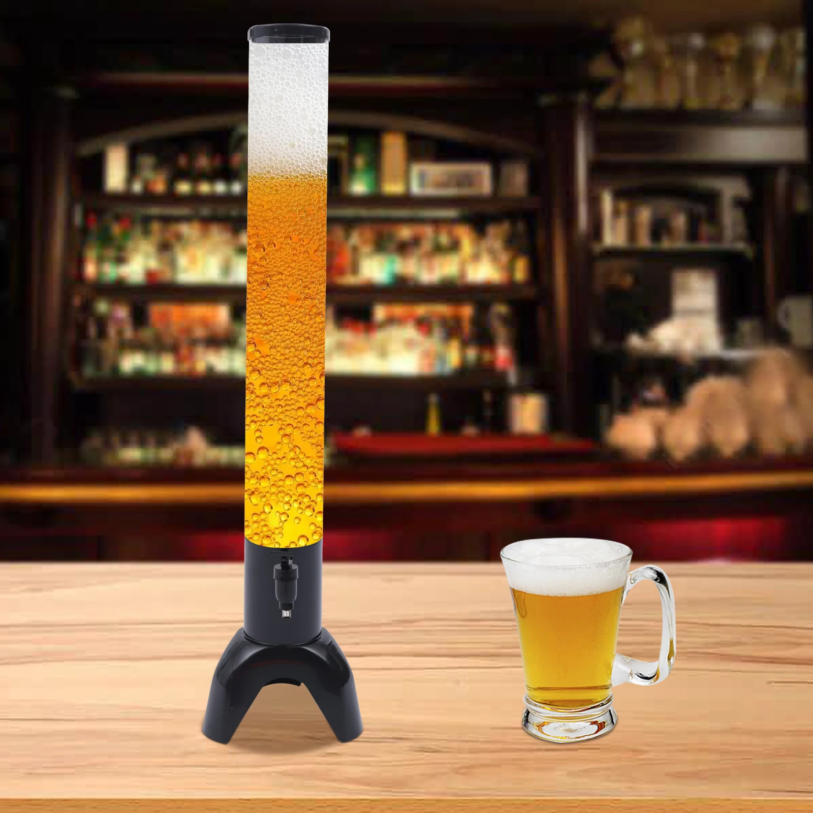 3L-Transparent-Liquor-Tower-Dispenser-Tower-Beer-With-Removable-Ice ...