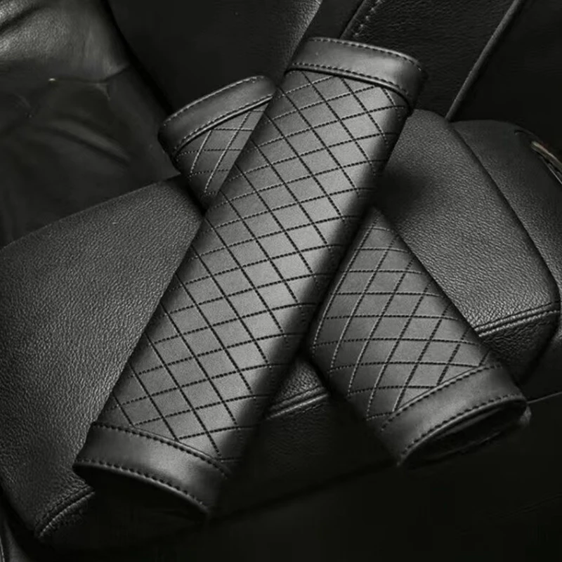 2Pcs-PU-Leather-Car-Seat-Belts-Cover-Universal-Auto-Interior-Decor ...