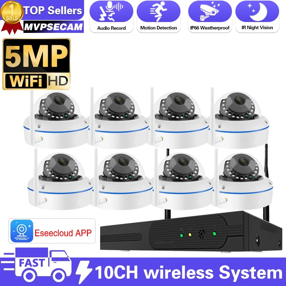 10CH-5MP-WiFi-Security-Camera-System-Audio-Record-5MP-NVR-Kit-CCTV ...