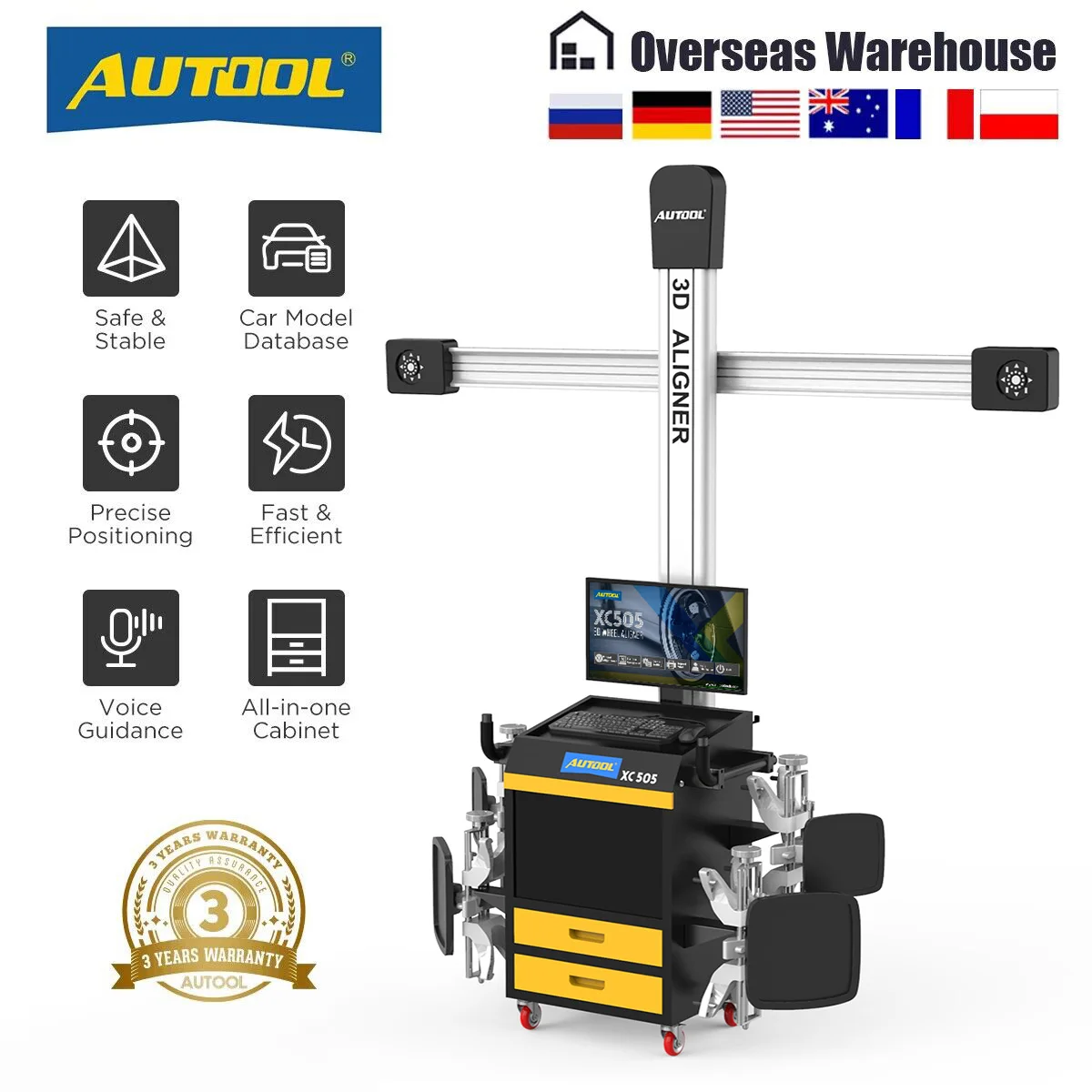 AUTOOL-XC505-3D-Wheel-Alignment-Machine-Tire-Aligner-System-Automatic ...
