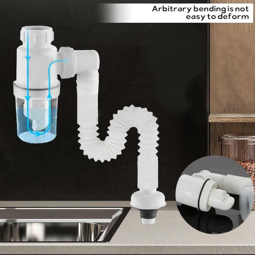 Sink-Drain-Pipe-Set-Deodorant-Sewer-Drainage-Water-Hose-Wash-Basin ...
