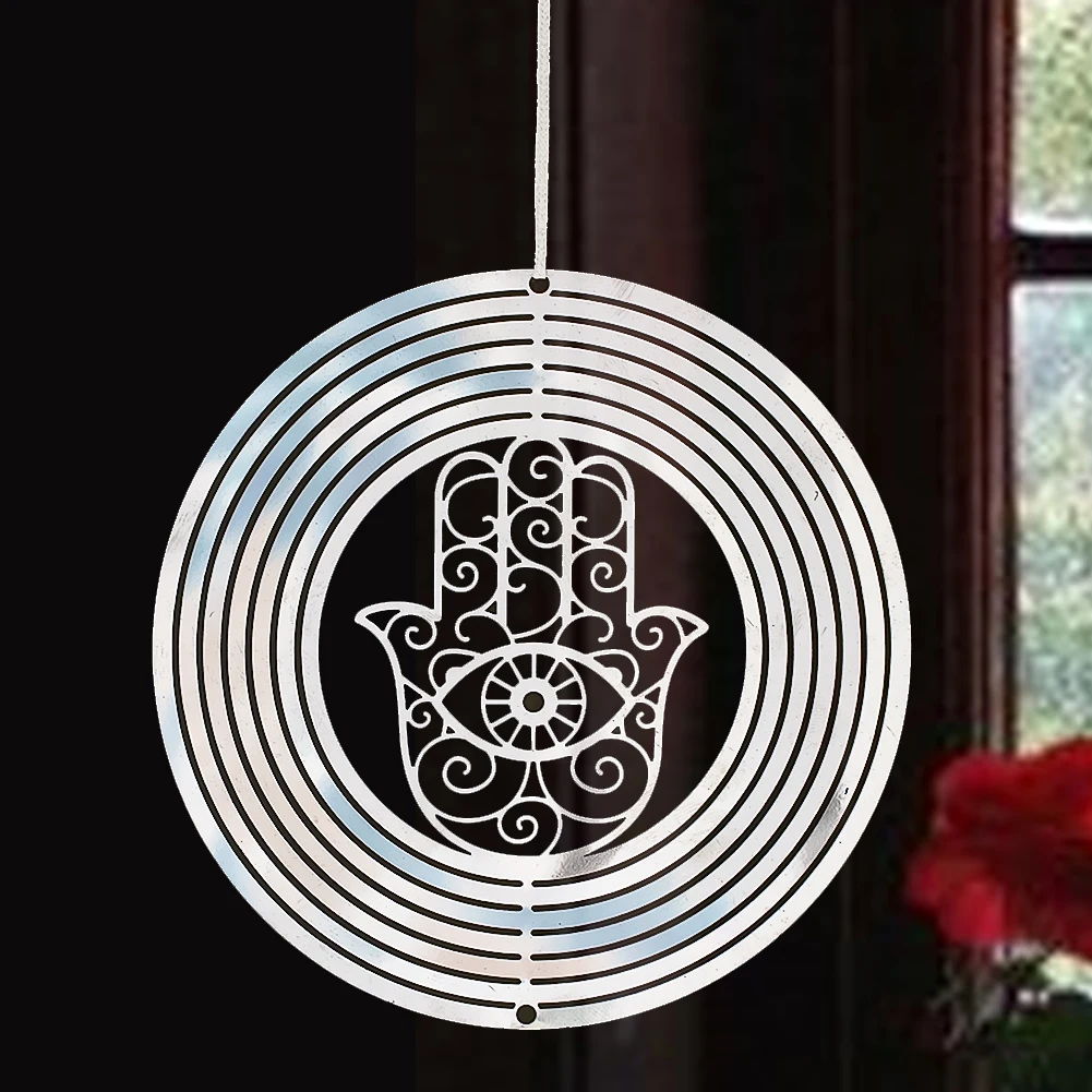 Hamsa-Fatima-Wind-Spinner-Hanging-Mirror-Stainless-Steel-3D-Whirling ...
