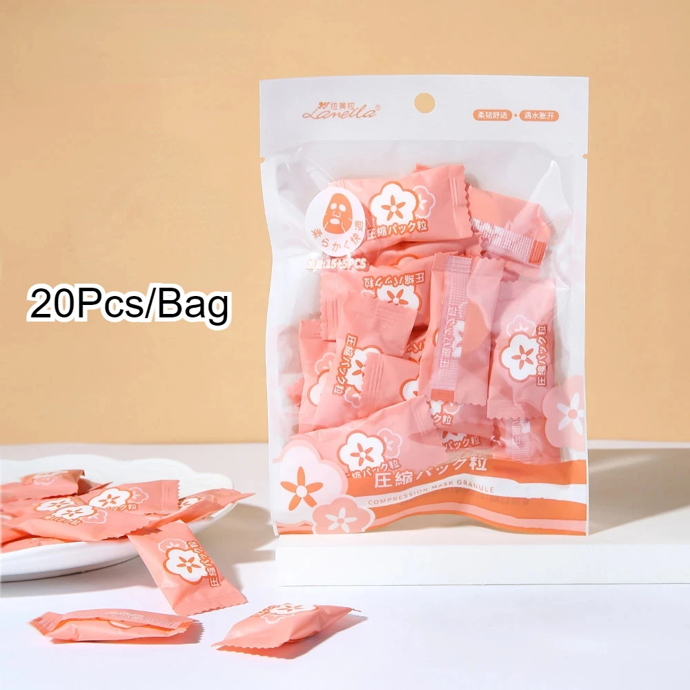 20Pcs/Bag Disposable Compressed Facial Mask Portable Travel Non-woven ...