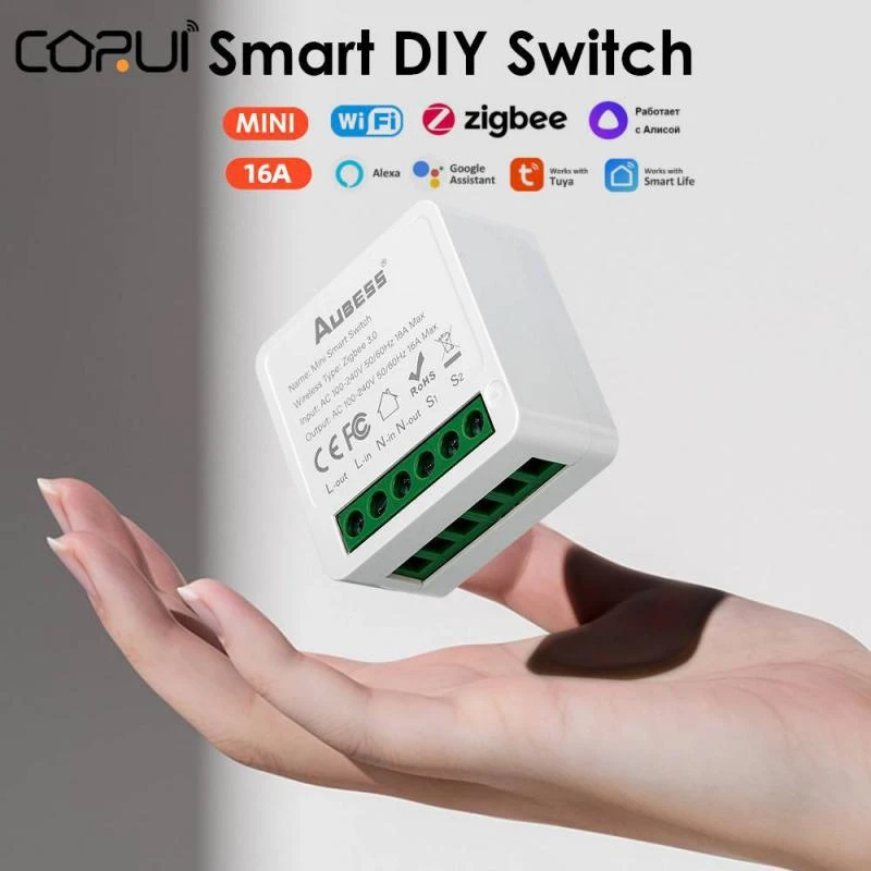 CORUI interruptor inteligente Tuya WiFi/Zigbee, Hub Gateway compatible con Control de 2 vías ...