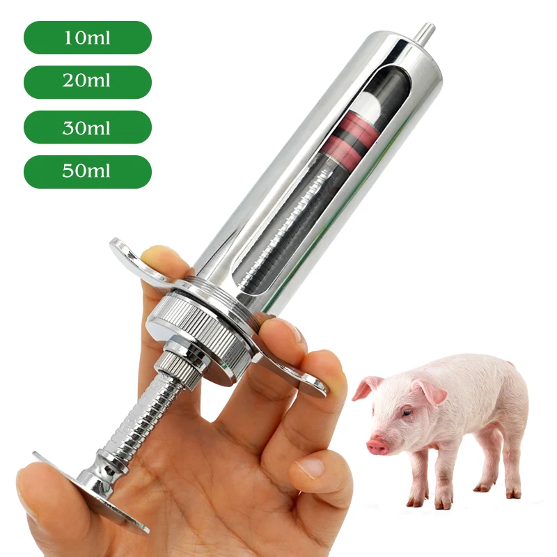 Animal-Veterinary-Syringes-Metal-Stainless-Steel-Syringe-for-Pig-Cattle ...
