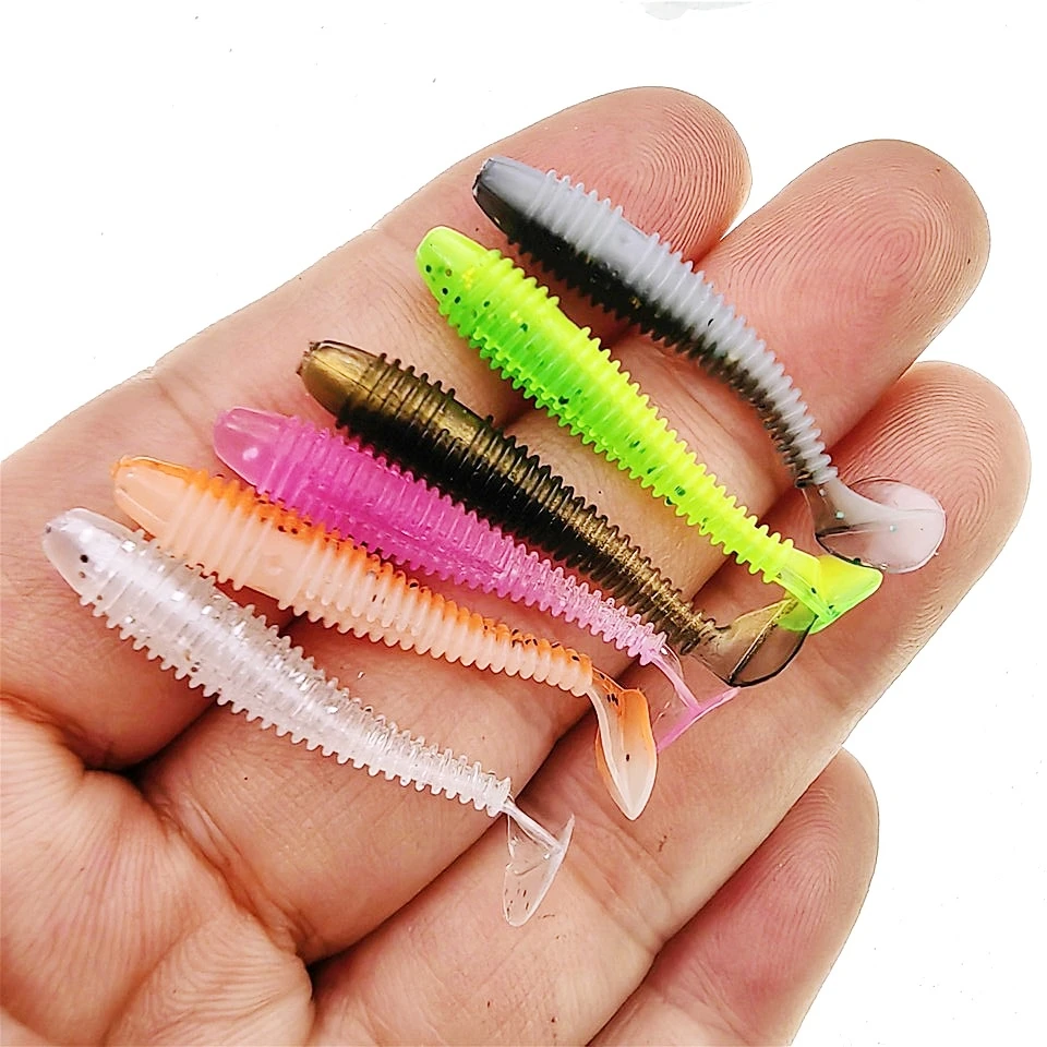 50PCS-Mini-Soft-Fishing-Lure-0-37g-3-5cm-Small-Ttail-Worm-Bait-Wobbler ...