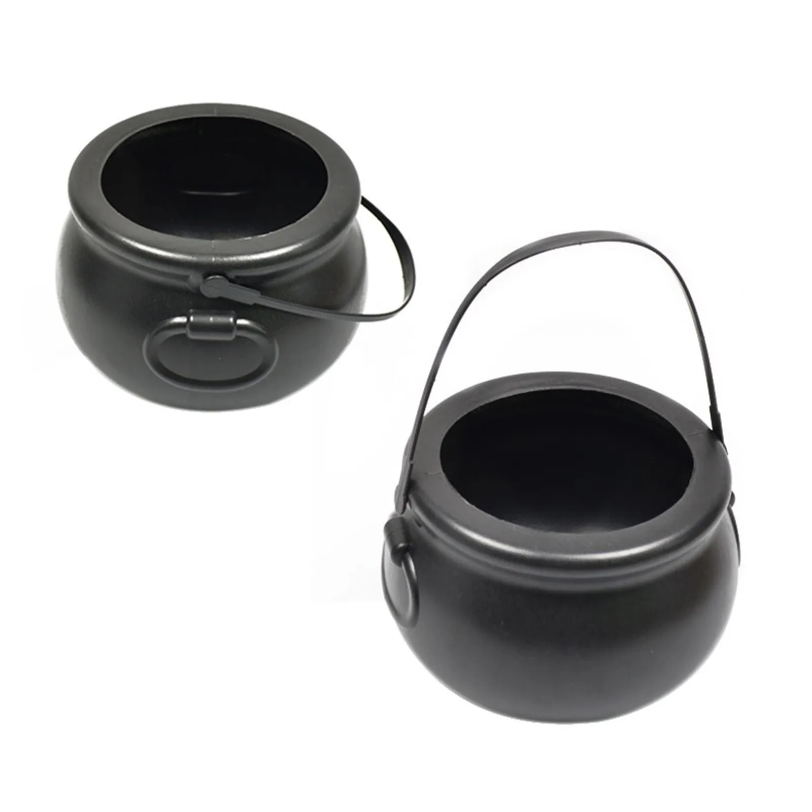 Candy Cauldron Halloween Bucket Witch Basket Plastic Treat Black Pot ...