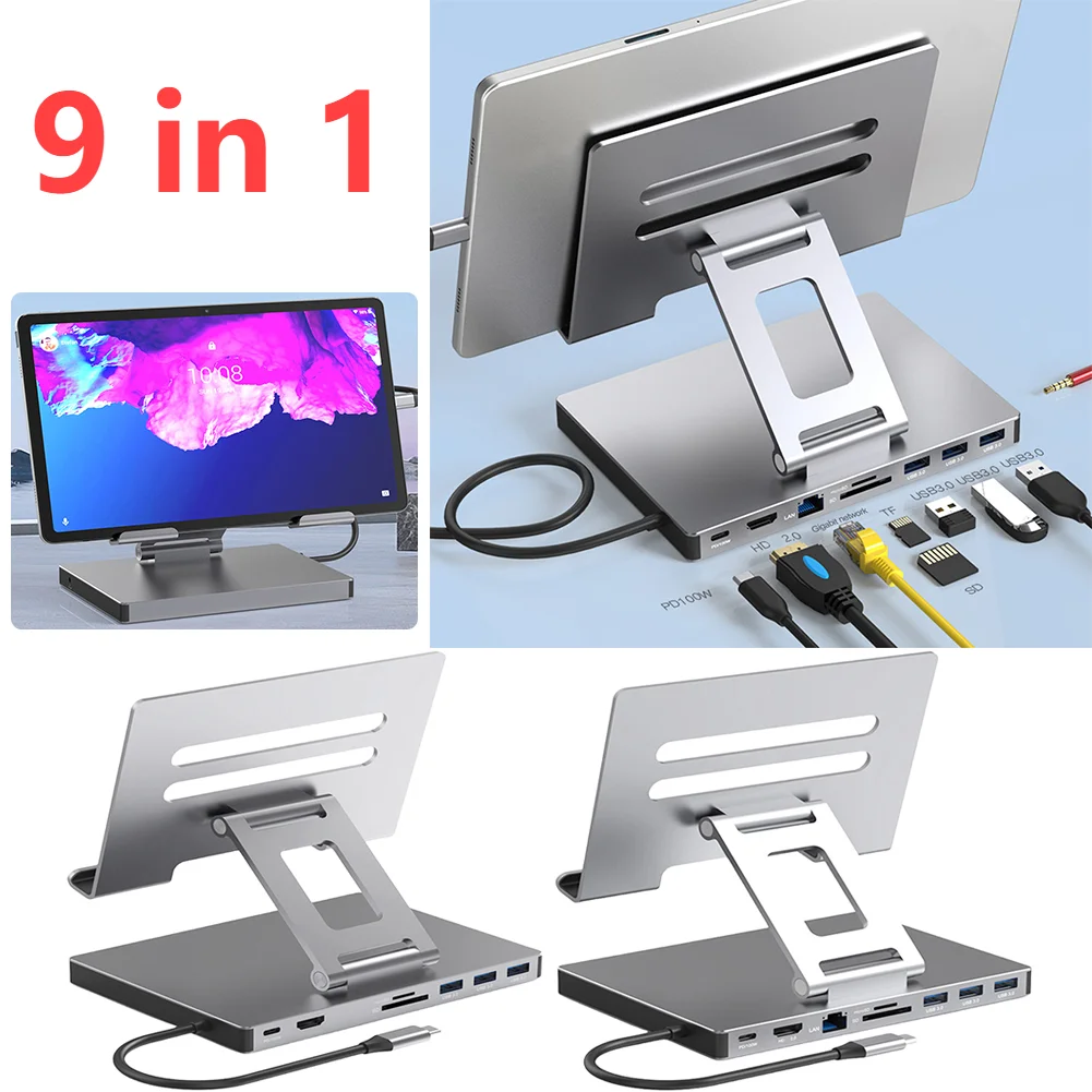 Docking Station USB C Laptop Mount Bracket Holder Mobile Hub PD USB3.0 ...