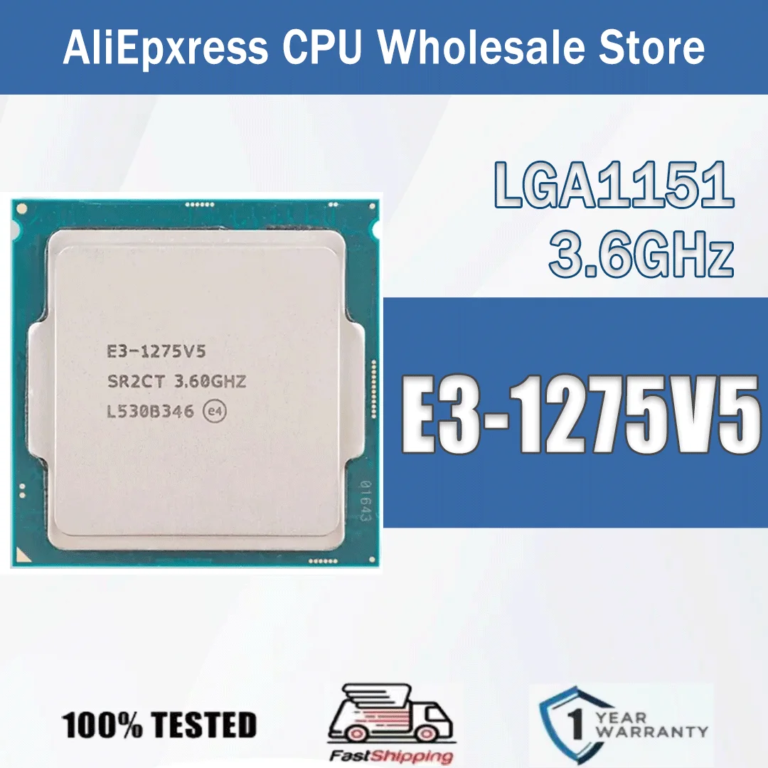Intel Xeon E3-1275V5 3.6GHz Quad-Core 8M 80W E3 1275 V5 Computer CPU ...