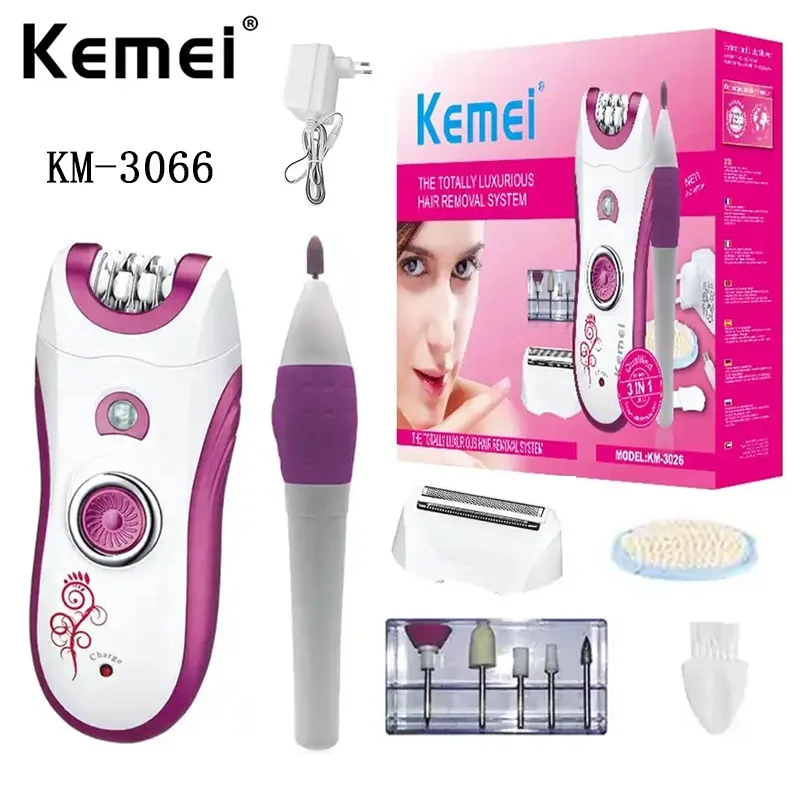 Kemei-KM-3066-Electric-4-in-1-Women-Shaver-Female-Body-Hair-Removal ...
