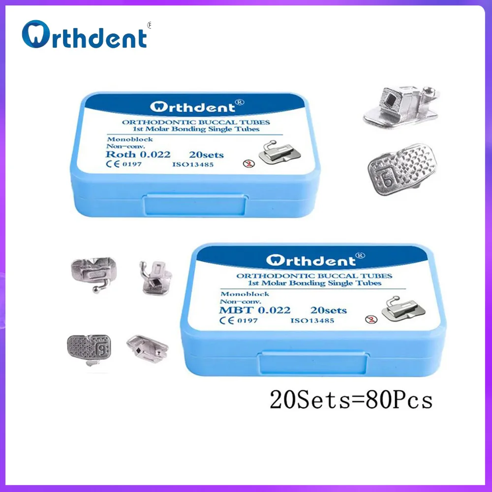 80-Pcs-Box-Dental-Orthodontic-Tubes-Bonding-Monoblock-Non-Convertible ...