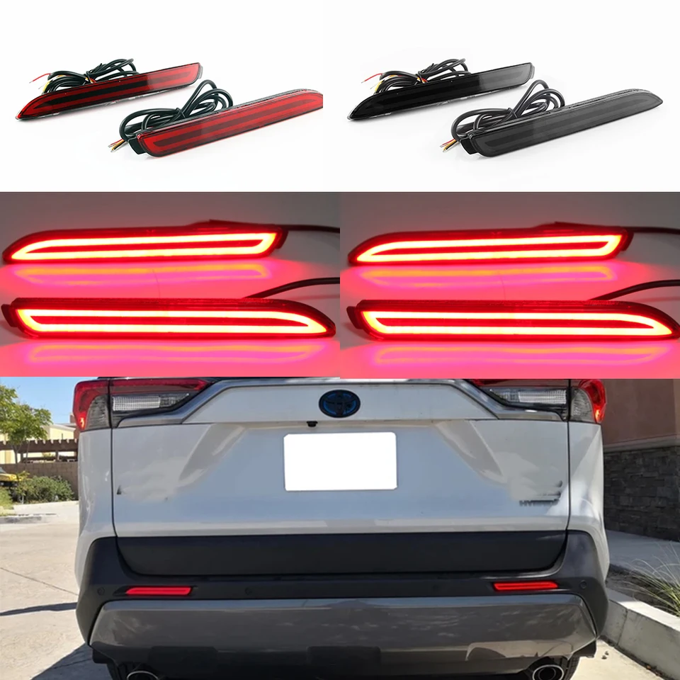 LED Lights For Toyota RAV4 Red Rear Bumper Reflector LED Stop Brake ...