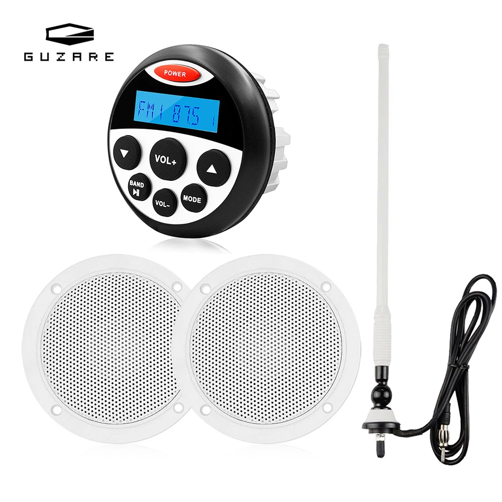 GUZARE Rádio de Barco Estéreo Áudio Receptor Bluetooth OU 4 "Alto ...