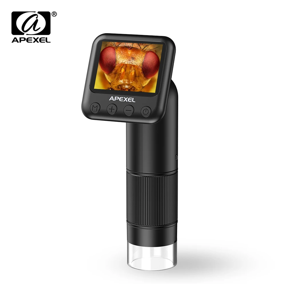 APEXEL microscopio Digital 400 800X, lente Macro con pantalla LCD ...