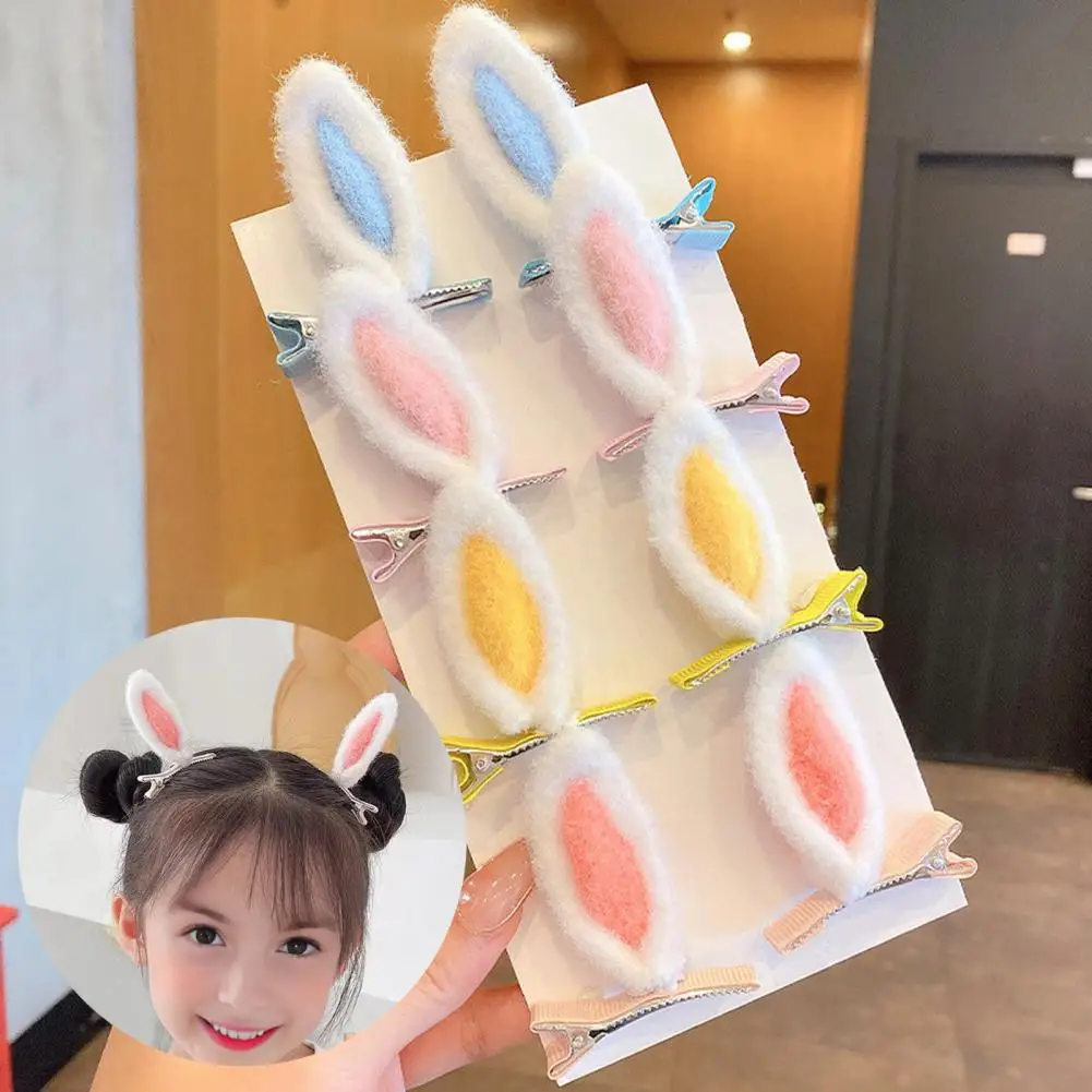 Stylish Rabbit Ear Hairpin Plush Rabbit Ear Hair Clips for Women Girls ...