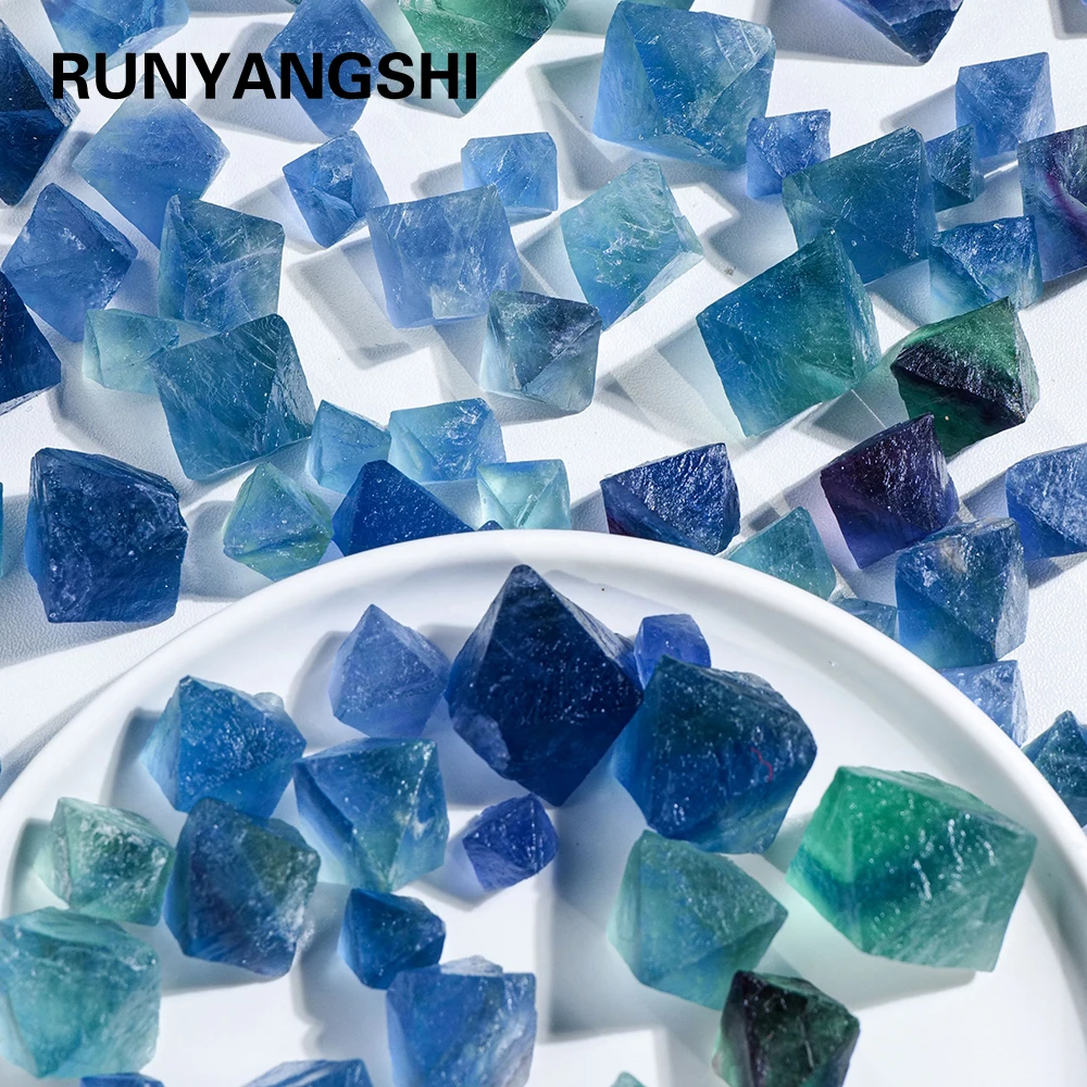 Natural Crystal Blue Fluorite Rough Stone Octahedral Raw Crystals Ore ...