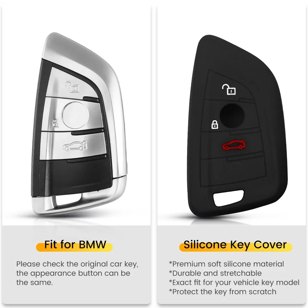 KEYYOU Silicone Key Case Cover For BMW 525li F15 F16 F48 F85 G30 G11 M ...