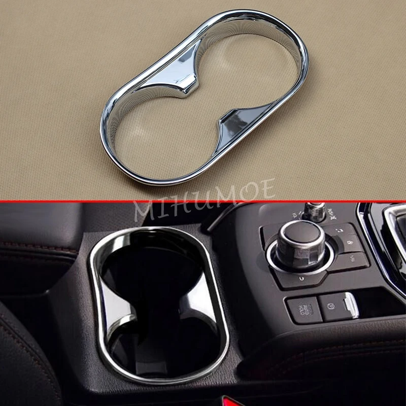 Bright Chrome Interior Cup Holder Cover Trims For Mazda CX 5 2017 2018 ...