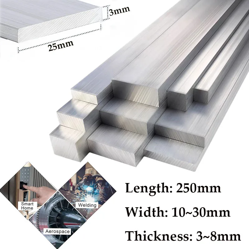 Aluminium-Alloy-6061-Rectangular-Flat-Bar-Square-Rod-Plate-Metal-Strip ...
