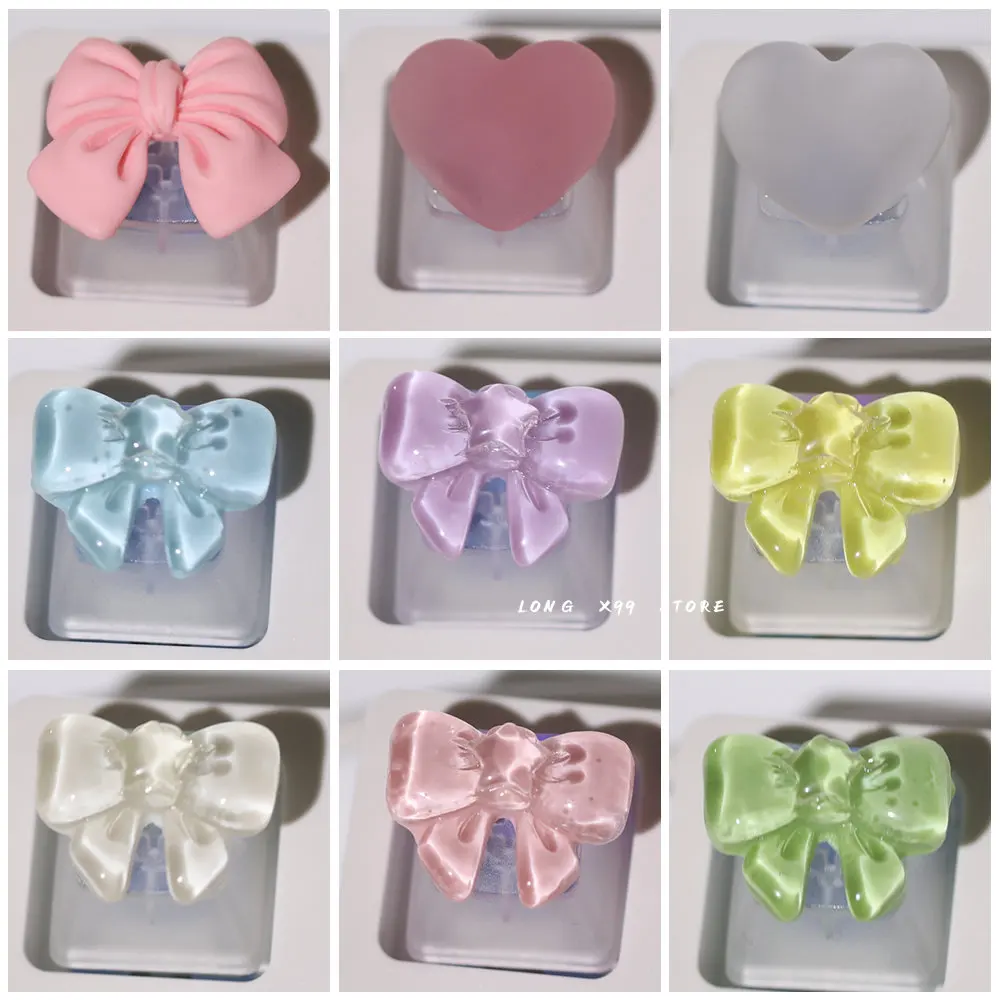 Anime Cartoon Translucent Pink Purple Bow Cute Esc Keycap Girl Gift For ...
