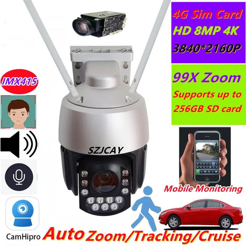 Camhipro-4K-8MP-Surveillance-Camera-WIFI-4G-POE-99X-Zoom-PTZ-AI ...