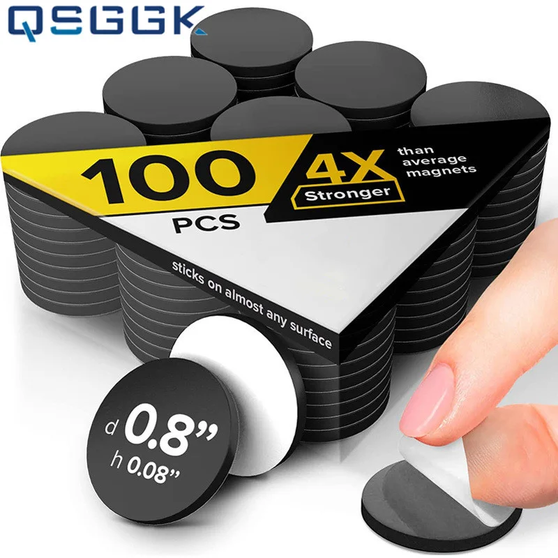 50-100Pcs-Round-Magnet-Fridge-Magnetic-Whiteboard-20X2mm-Flexible ...