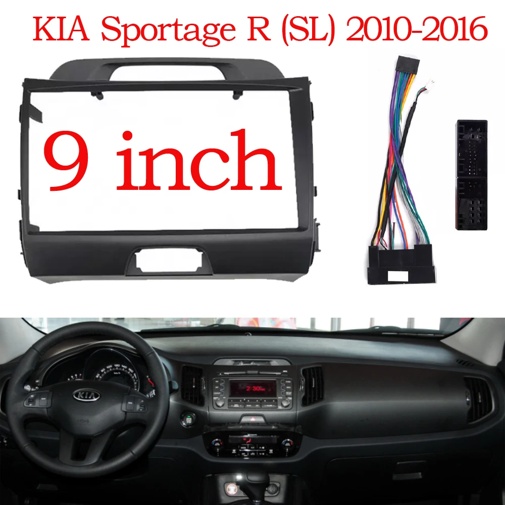 9 INCH Car Radio Fascia for KIA SPORTAGE 2010-2016 Stereo Player Panel ...