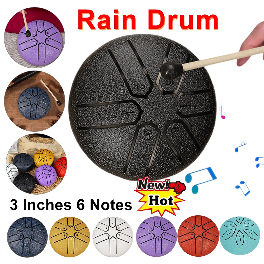 6-Notes-3-Inches-Rain-Drum-For-Outside-Steel-Tongue-Drum-Chakra-Tank ...