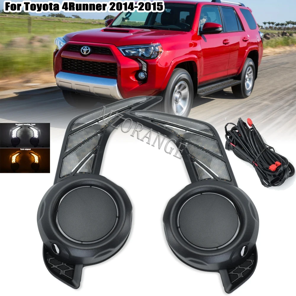 1-Pair-LED-DRL-For-Toyota-4-Runner-4Runner-2014-2015-Daytime-Running ...