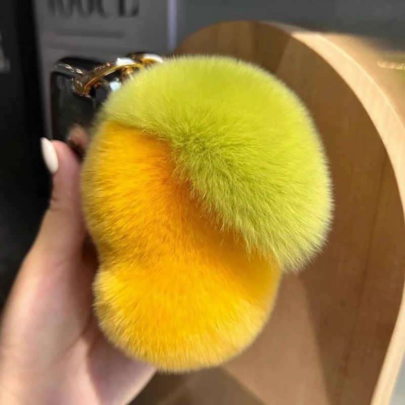 Cute-Sweet-Mango-Real-Rex-Rabbit-Fur-Keychain-Plush-Ball-Toy-Women-Bag ...