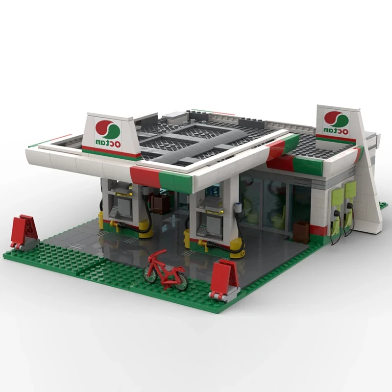 NEW-City-Traffic-Street-View-MOC-Octan-Gas-Station-Building-Blocks ...