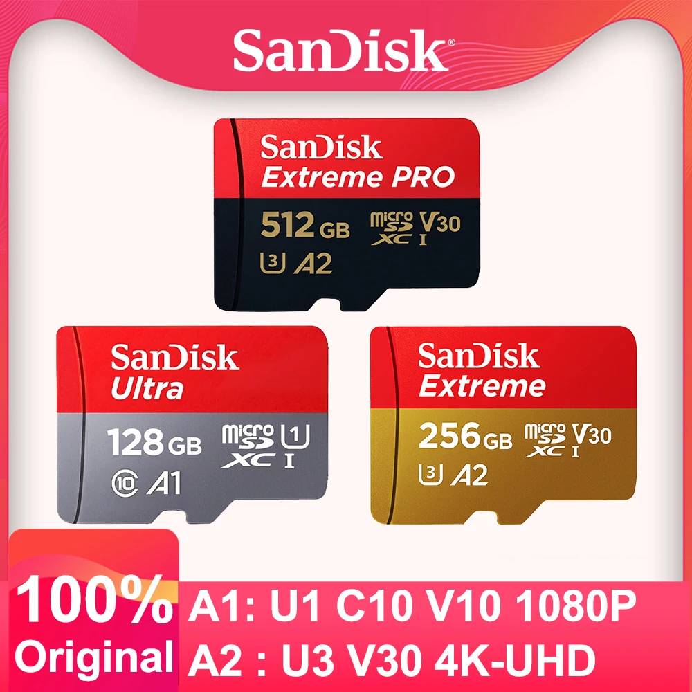 SANDISK-Ultra-Extreme-256GB-Micro-SD-128GB-Memory-Card-64GB-32GB-Micro ...