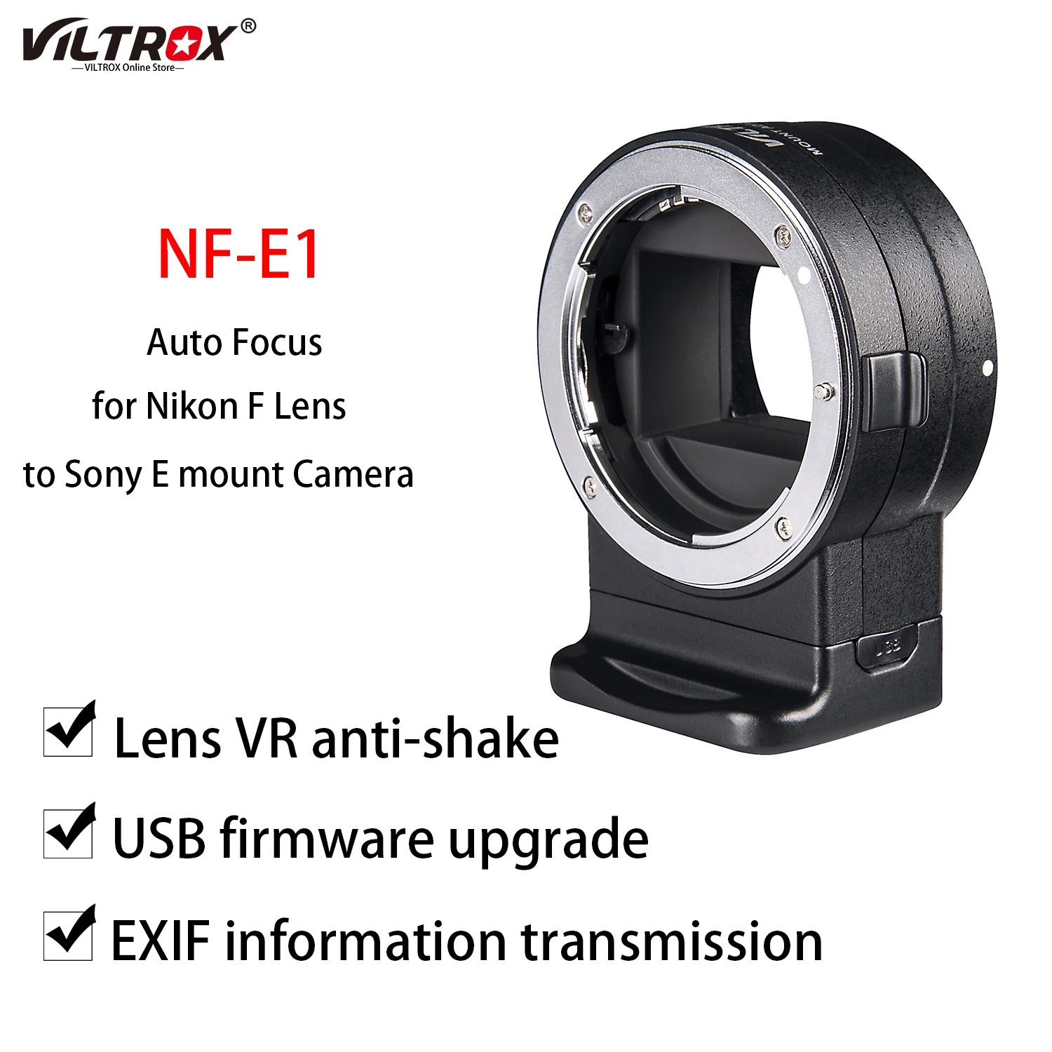 VILTROX-NF-E1-Lens-Adapter-Ring-Auto-Focus-Lens-Adapter-Aperture ...