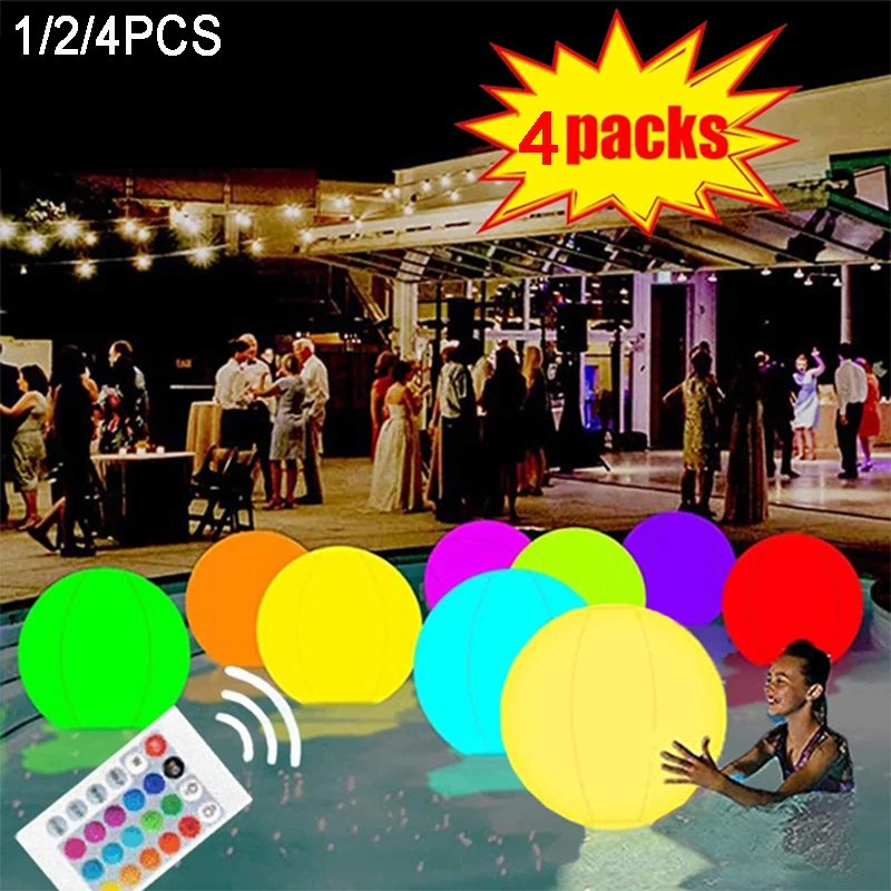 40CM-LED-Glowing-Beach-Ball-Light-Remote-Control-16Colors-Waterproof ...