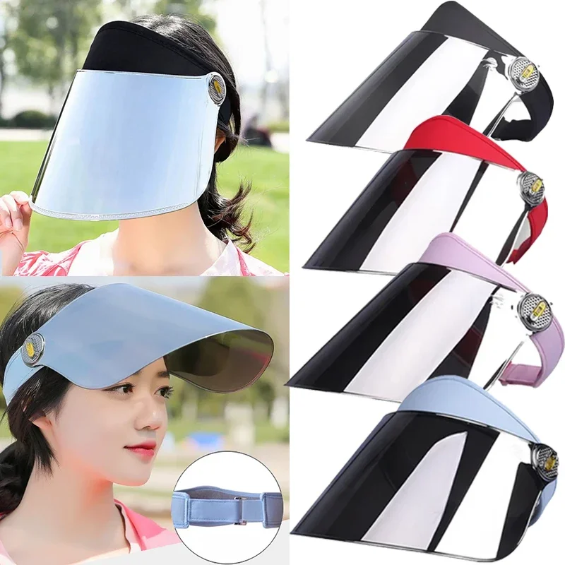 Full-Face-Sun-Shield-Hats-for-The-Sun-Silver-Versatile-Long-Plastic-PVC ...