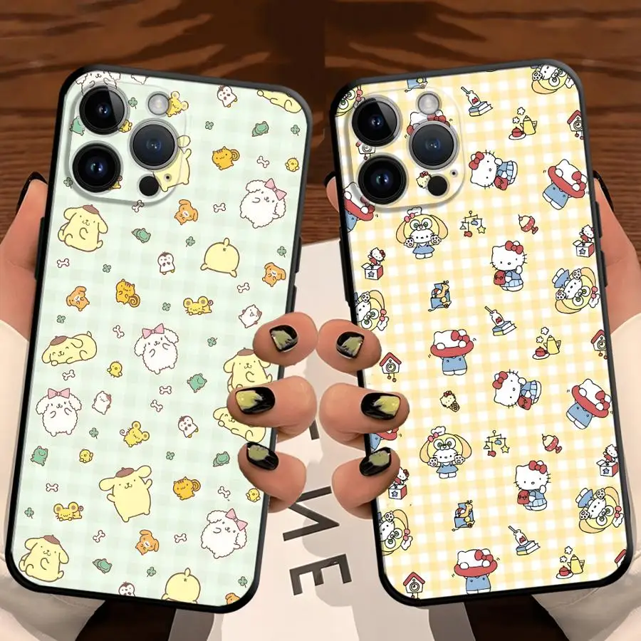 Sanrio Pompompurin Logo Black Soft Phone Cover Case for iPhone XR XS ...