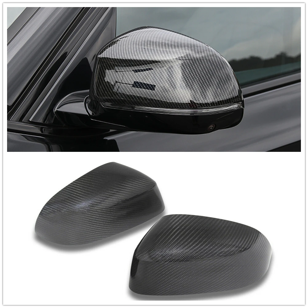 Carbon-Fiber-Mirror-Cover-Add-On-Car-Exterior-Side-Rearview-Cap-Reverse ...