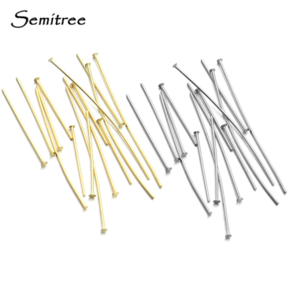 Semitree 100pcs 15/20/25/30/35mm Head Pins Stainless Steel Straight T ...
