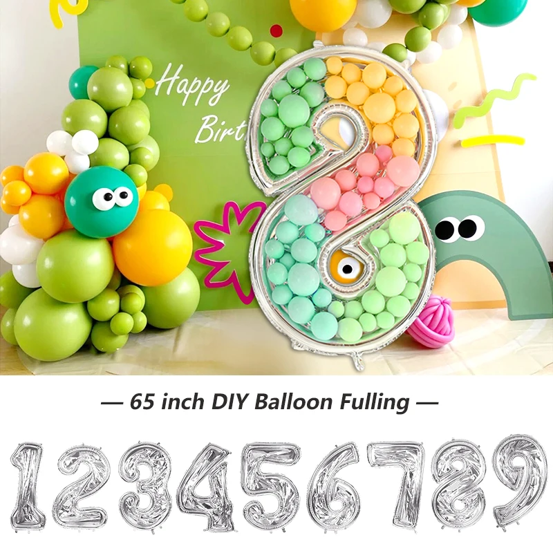 65Inch-Giant-Foil-Number-Balloon-DIY-Filling-Frame-Kids-1st-Birthday ...