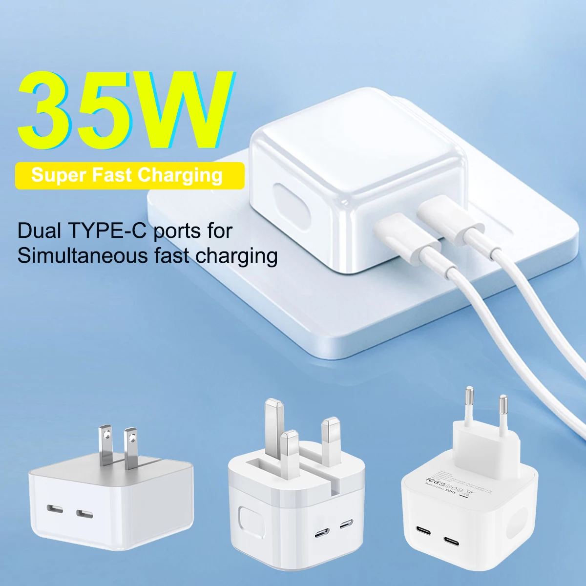 ANKNDO-35W-Dual-USB-C-Port-Charger-for-iPhone-14-13-12-Type-C-Wall ...