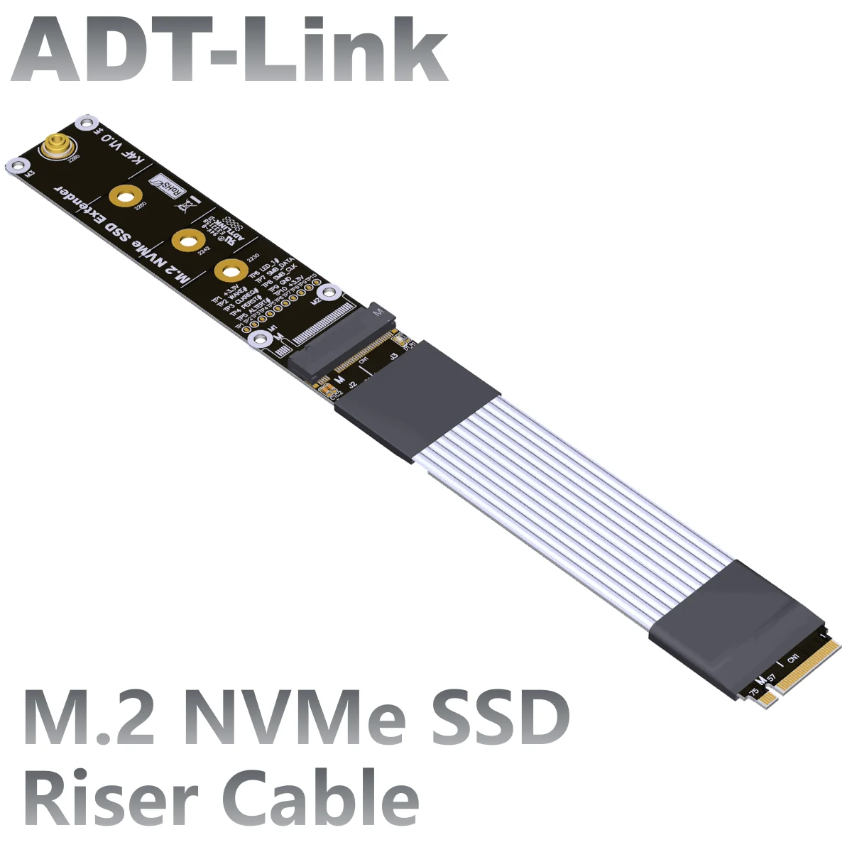 ADT-Link M.2 NVMe PCIE 5.0 x4 Riser Cable M.2 NVMe SSD Cards Extension ...