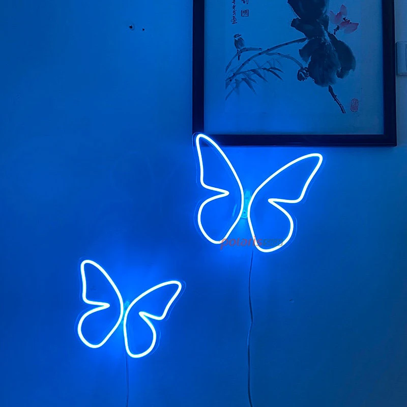Neon Blue Butterflies