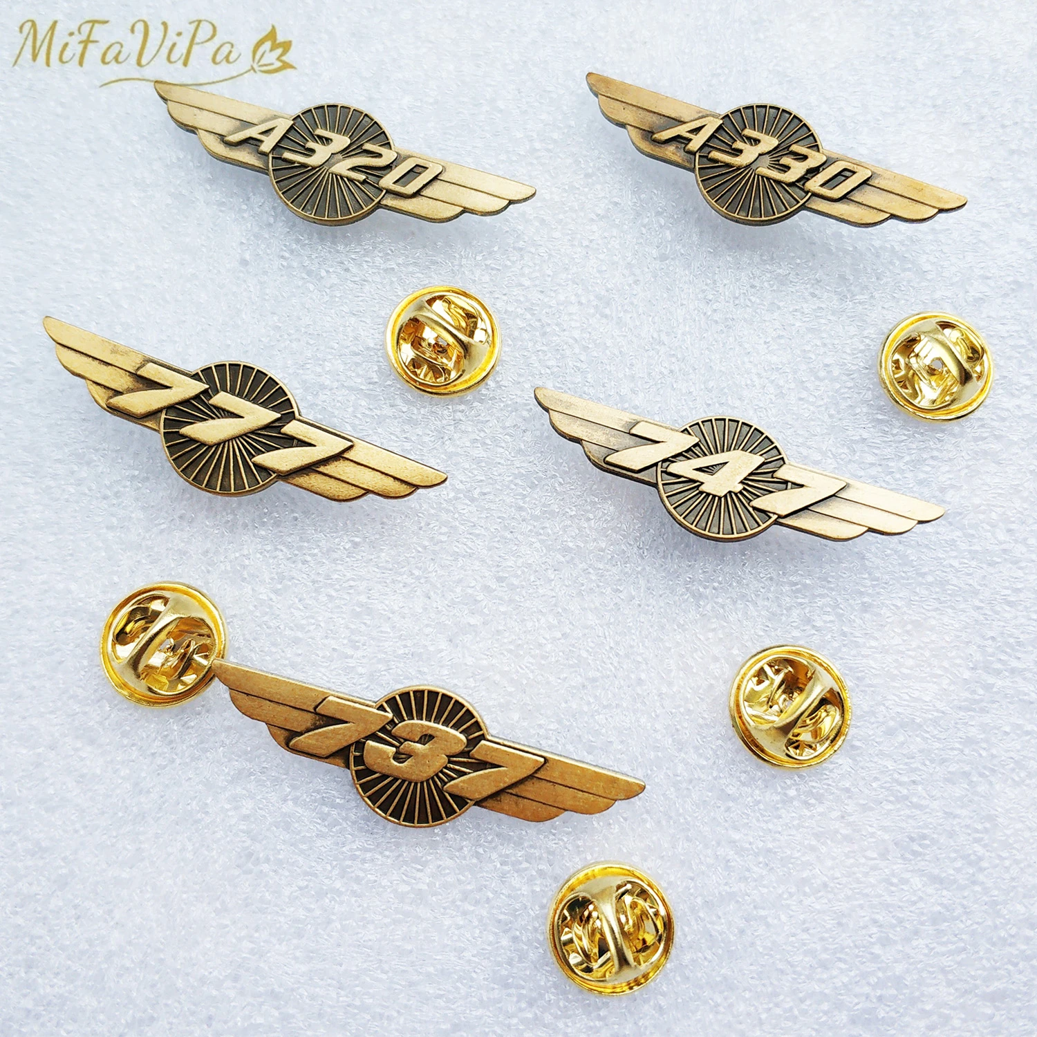 MiFaViPa Copper Boeing 737 747 777 Brooch Badge Vintage Bronze A320 330 ...